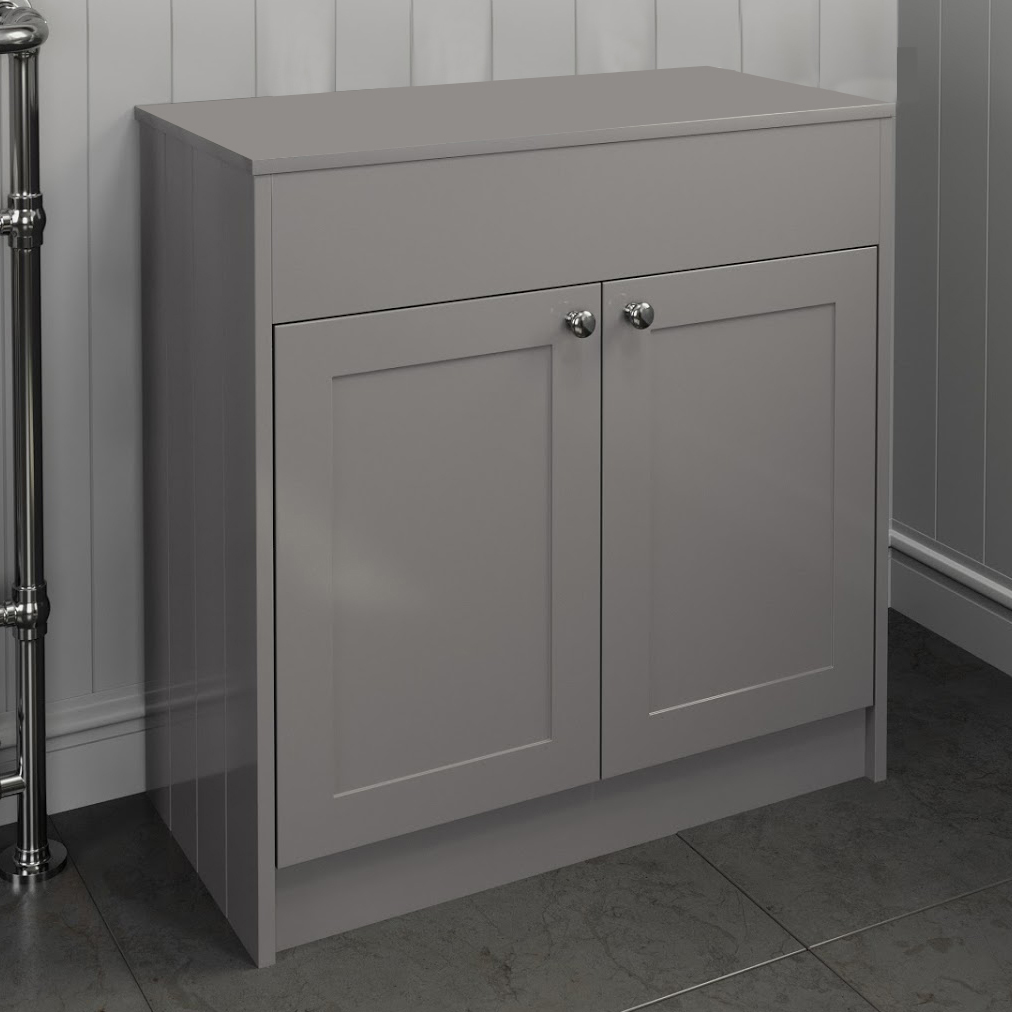 800mm Grey Traditional Bathroom Countertop Vanity Unit Floor Standing ...