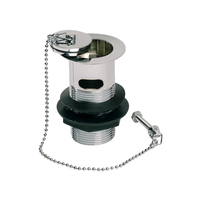 Bathroom Basin Sink Slotted Waste with Brass Plug & Chain Stay 1 1/4 ...