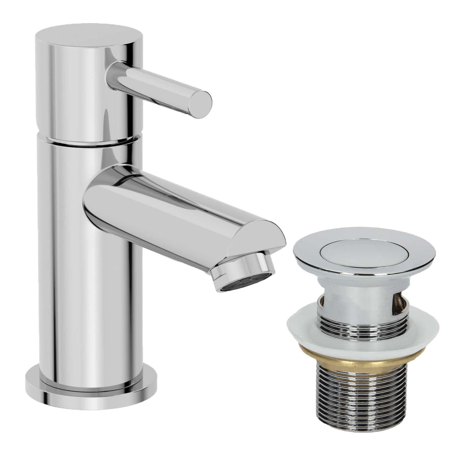Modern Bathroom Mini Mono Basin Mixer Tap Chrome Single Lever Slotted ...