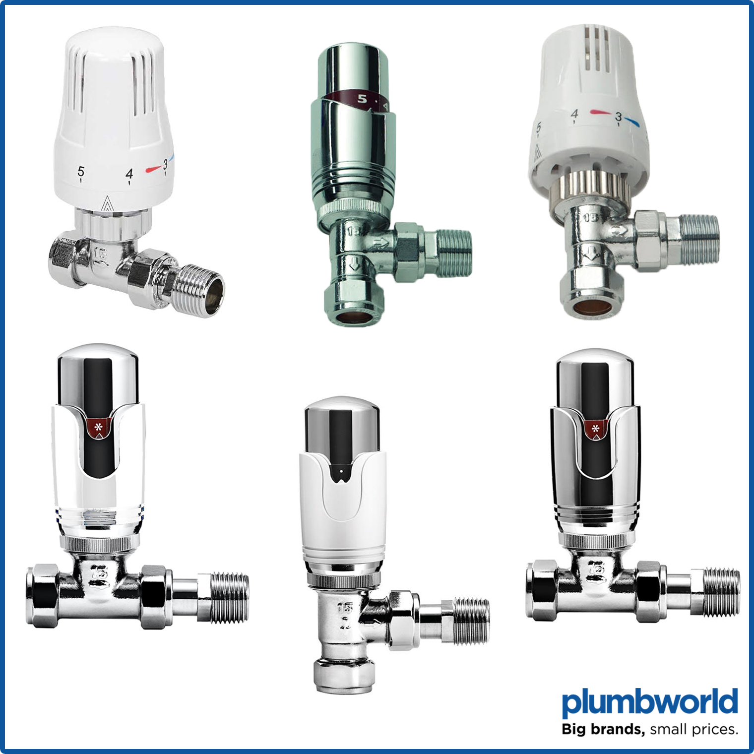 Thermostatic TRV Radiator Valves 1/2" x 15mm Angled/Corner/Straight Rad ...