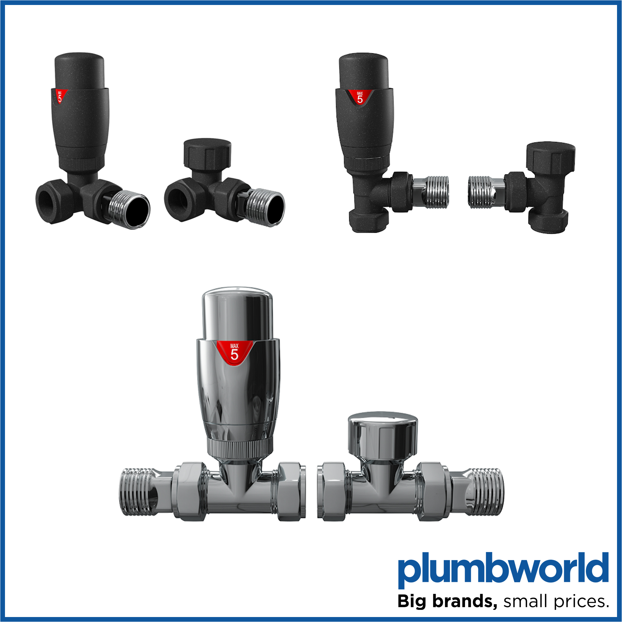 Thermostatic TRV Radiator Valves 1/2" x 15mm Angled/Corner/Straight Rad ...